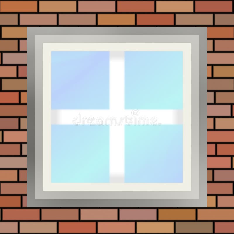 Square window stock illustration. Illustration of brick - 16596469