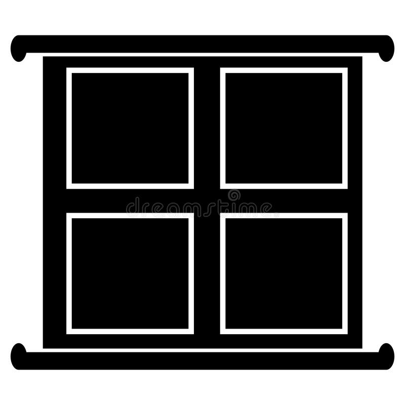 Square Window Outline for House Isolated on White Background. Clipart ...