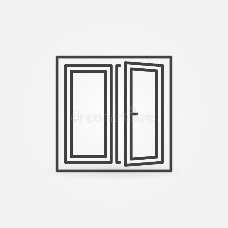 Square Window Vector Thin Line Concept Simple Icon Stock Vector ...