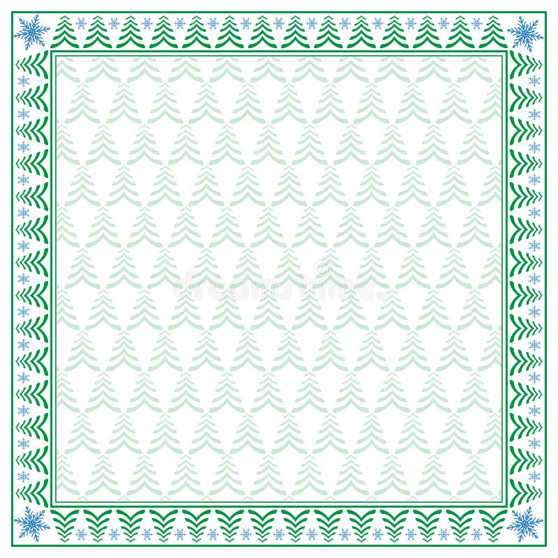 Square Winter Border and Seamless Pattern. Stock Vector - Illustration ...