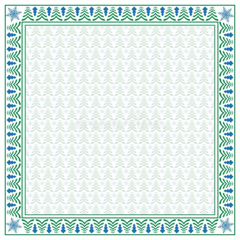 Square Winter Border and Seamless Pattern. Stock Vector - Illustration ...