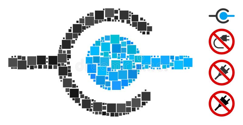 Square Wire Connection Icon Vector Mosaic Stock Illustration ...