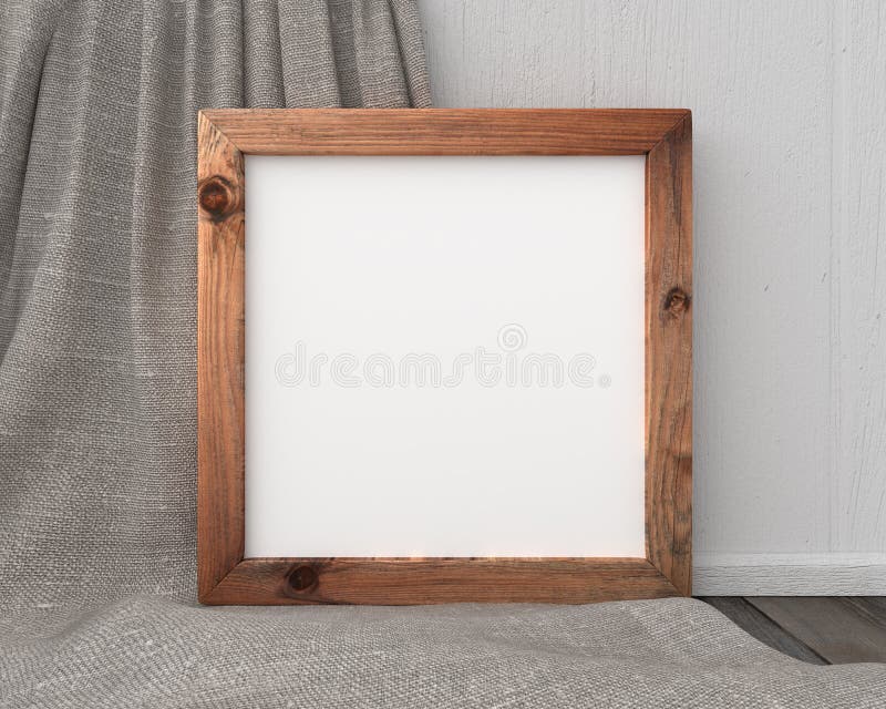 Square Wood Frame Mockup stock illustration. Illustration of farmhouse ...