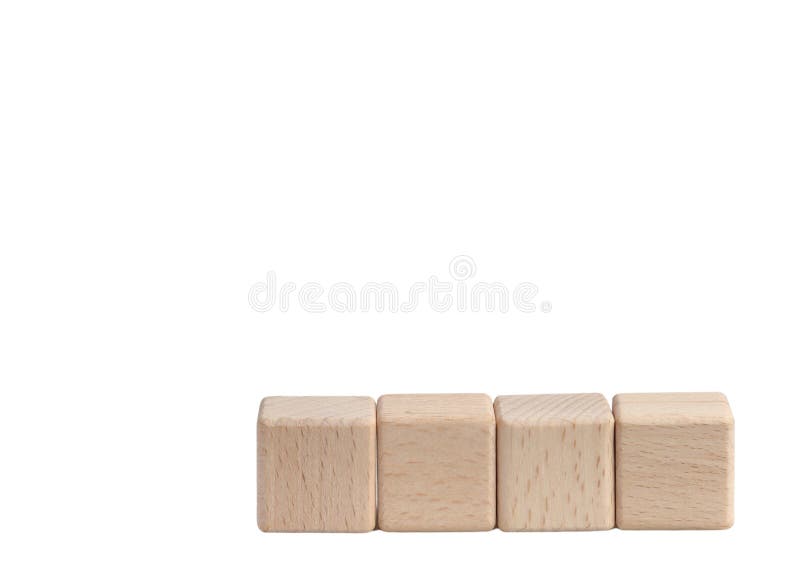 Square Wooden Blocks on White Background Stock Photo - Image of concept ...