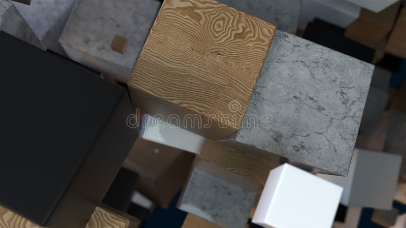 Randomly Falling and Floating Cubes Stock Footage - Video of geometric ...