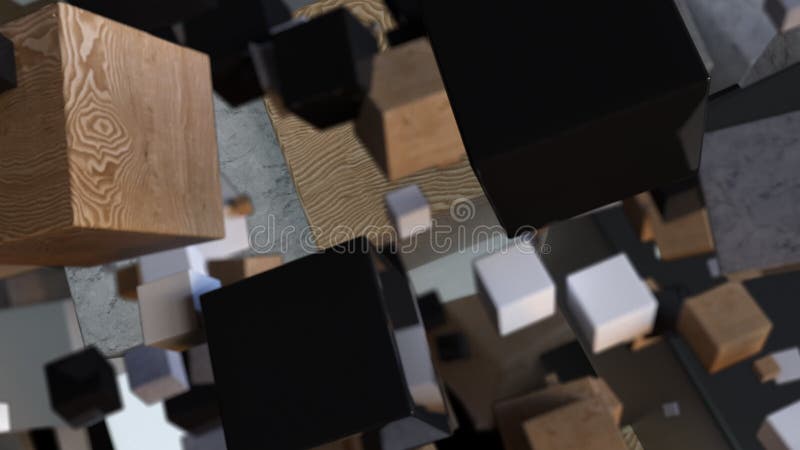 Randomly Falling and Floating Cubes Stock Footage - Video of element ...