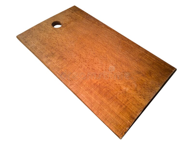 Square Wooden Kitchen Board Isolated on White Stock Photo - Image of ...