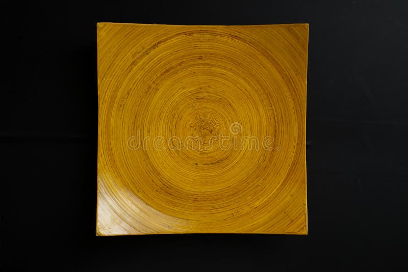 Square Wooden Plate with Concentric Circles Pattern Stock Image - Image ...