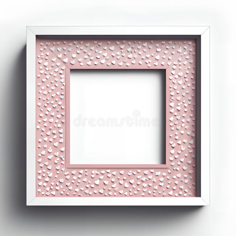 Square Wooden Romantic Poster Frame with Floral Design. AI Generated ...