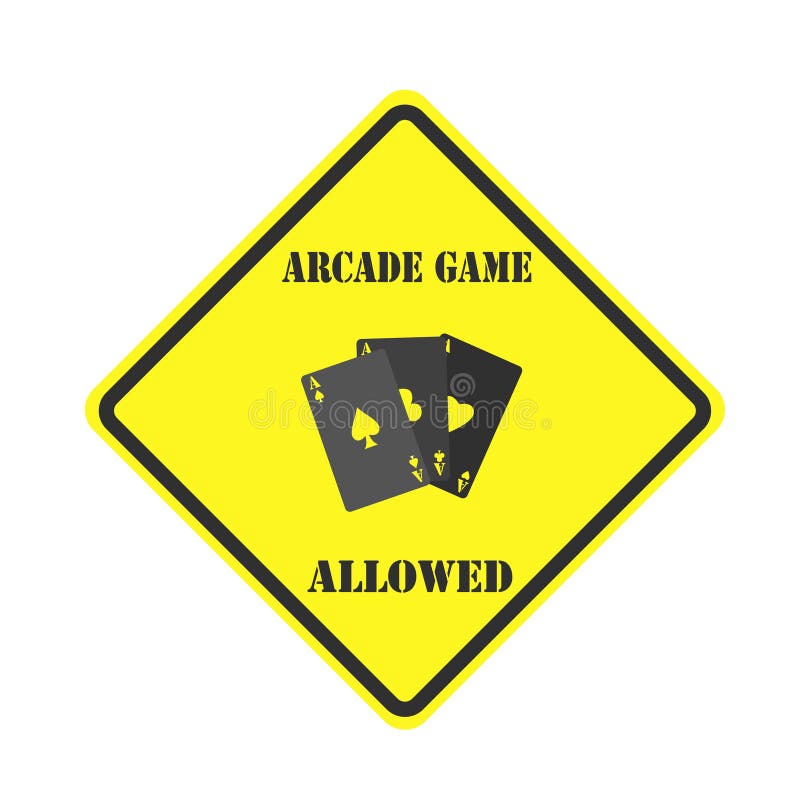 With Sign Arcade Machine Isolated with the Character Stock Vector ...