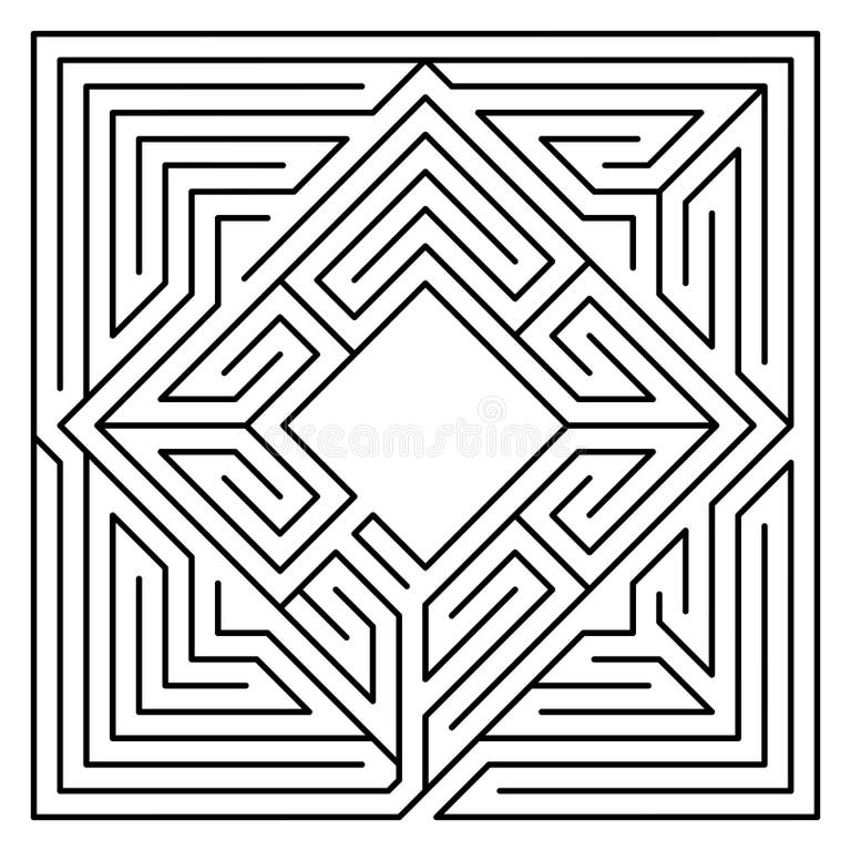 Square Maze Containing a Second Maze in the Shape of a Diamond Stock ...