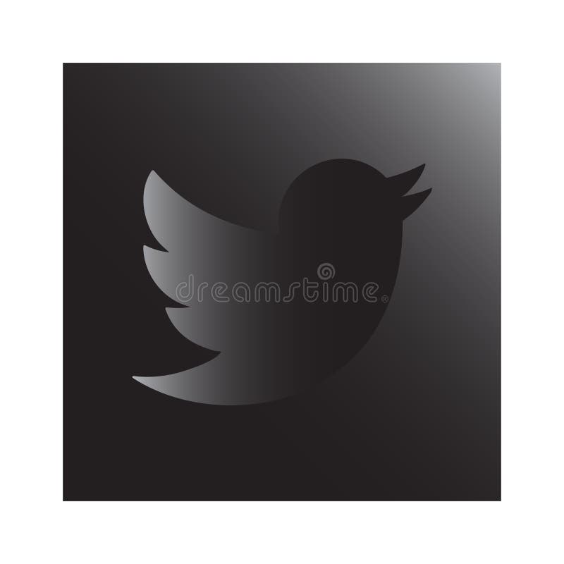Squared Black Twitter Logo Icon Editorial Photo - Illustration of black ...