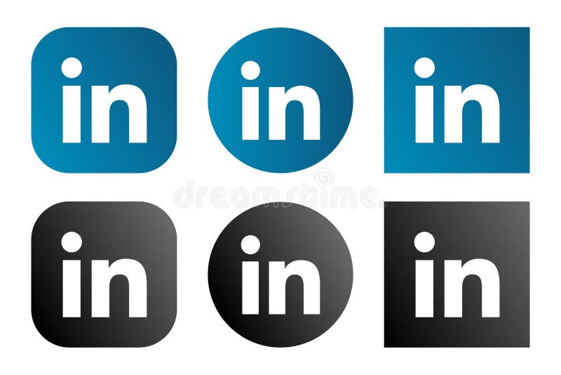 Squared Colored Round Edges Linkedin Logo Icon Editorial Image ...