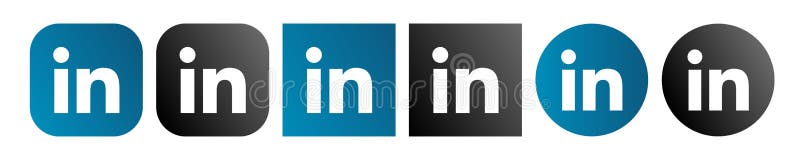 Squared Colored Round Edges Linkedin Logo Icon Editorial Image ...