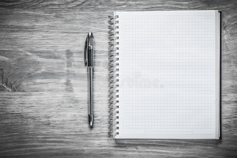 Squared Copybook Pen on Wooden Board Education Concept Stock Image ...