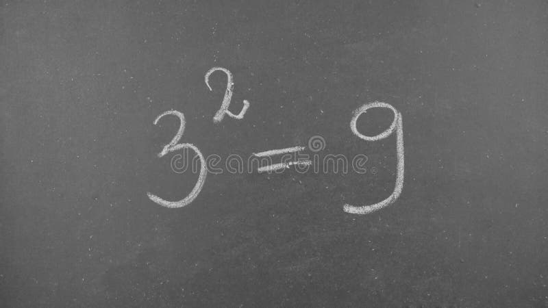 3 squared is equal to 9. stock photo. Image of line - 211088890