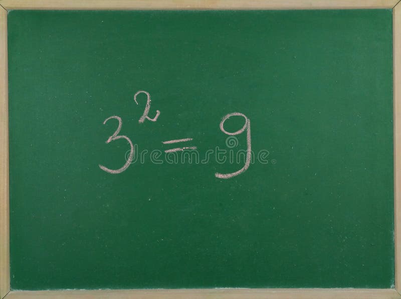 3 squared is equal to 9. stock photo. Image of creatively - 211088870