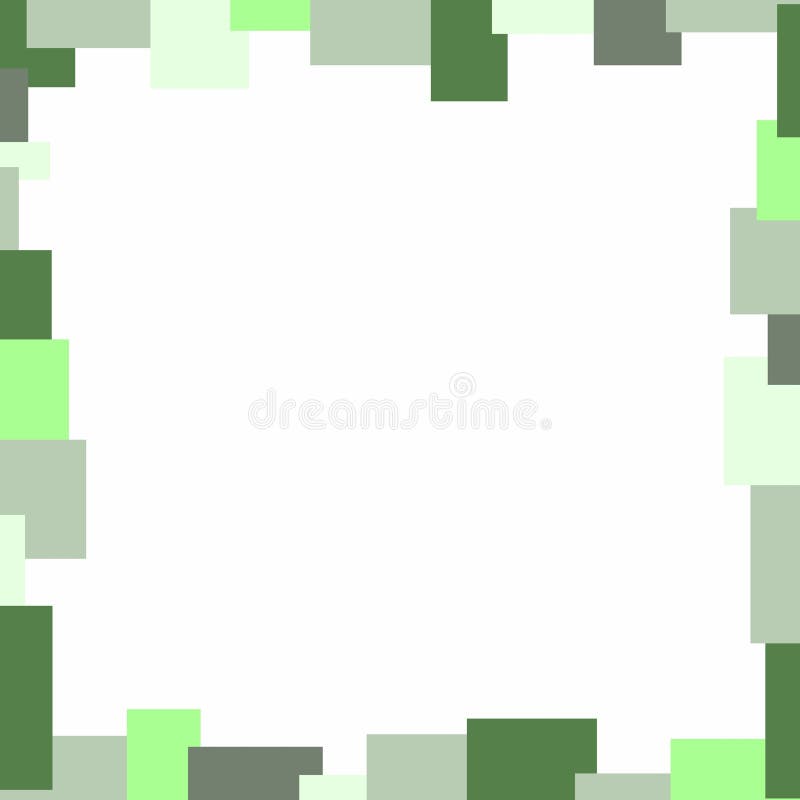 Squared Frame Green Squares Ornate Vector Flat Illustration. Border ...