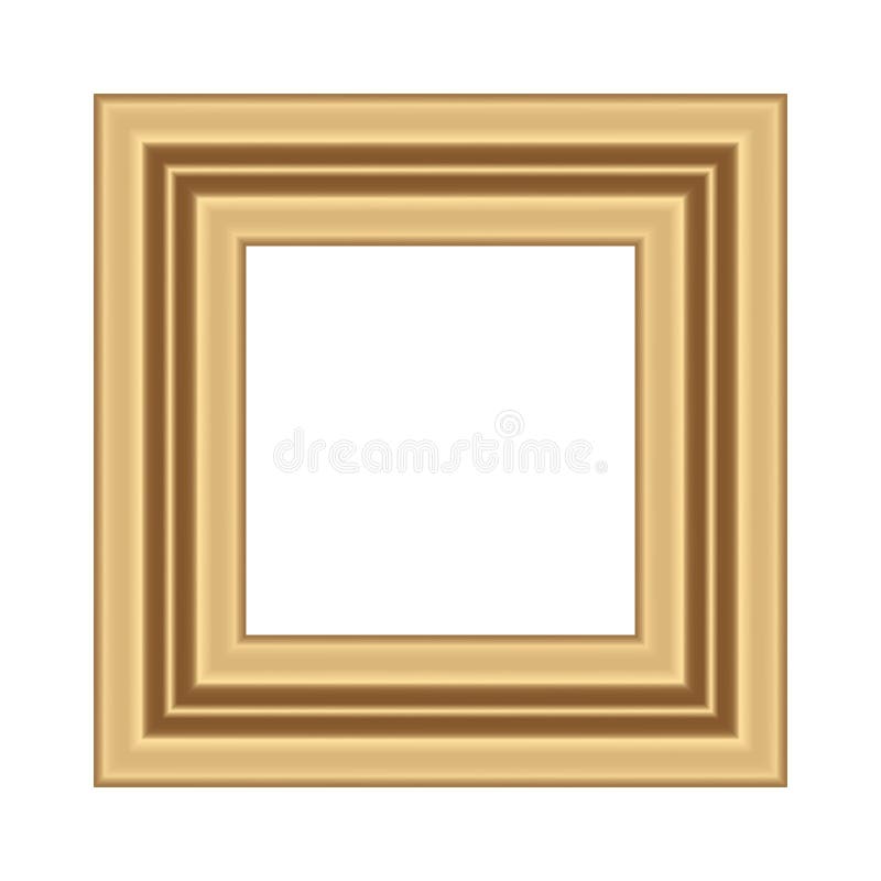 Squared Golden Vintage Wooden Frame for Your Design. Vintage Cover ...