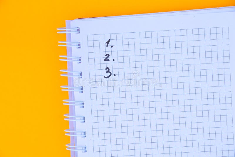 Squared Notebook with Numbers 123 on an Orange Background Stock Image ...