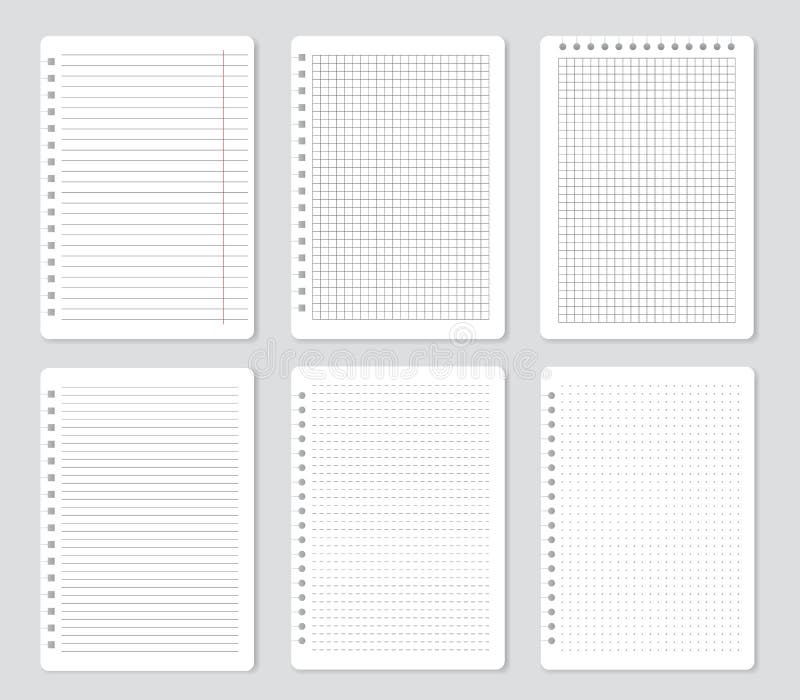 Squared Notebook Pages, Lined Paper Sheets, Notepaper. School Notepad ...