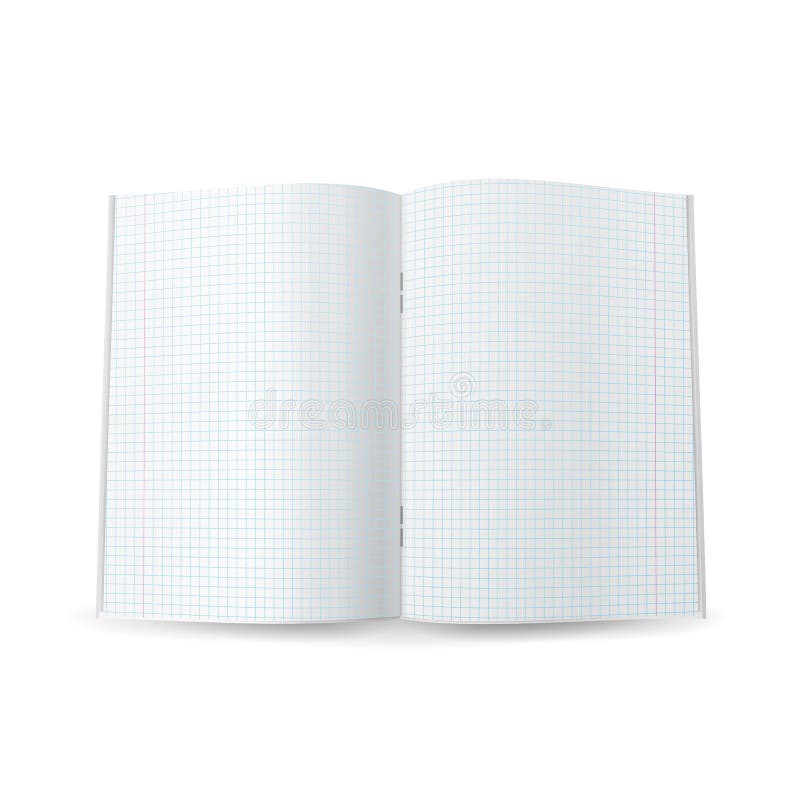 Squared Notebook Paper Vector. Realistic 3d Mock Up Isolated ...