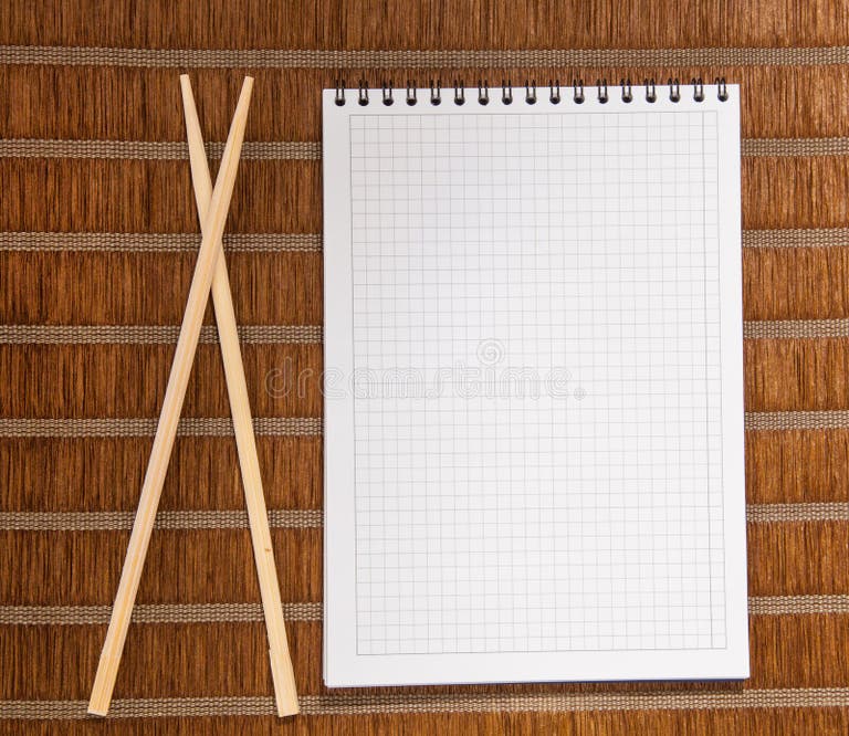 Squared Paper Loose-leaf Note Sheet and Chopsticks Stock Photo - Image ...