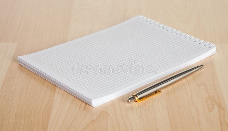 Squared Paper Loose-leaf Note Sheet on the Table Stock Image - Image of ...