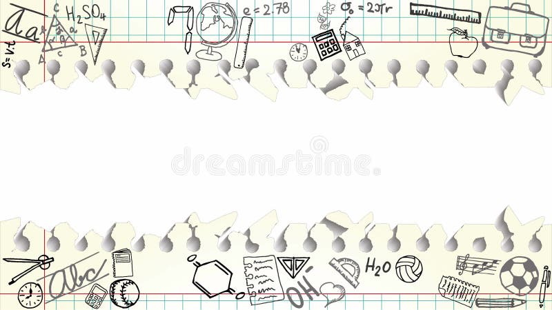 Squared Paper with School Symbols. Stock Video - Video of hand, back ...