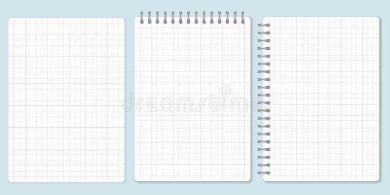 Squared Paper Set, Template of Spiral Notebook and Notepad Sheets ...