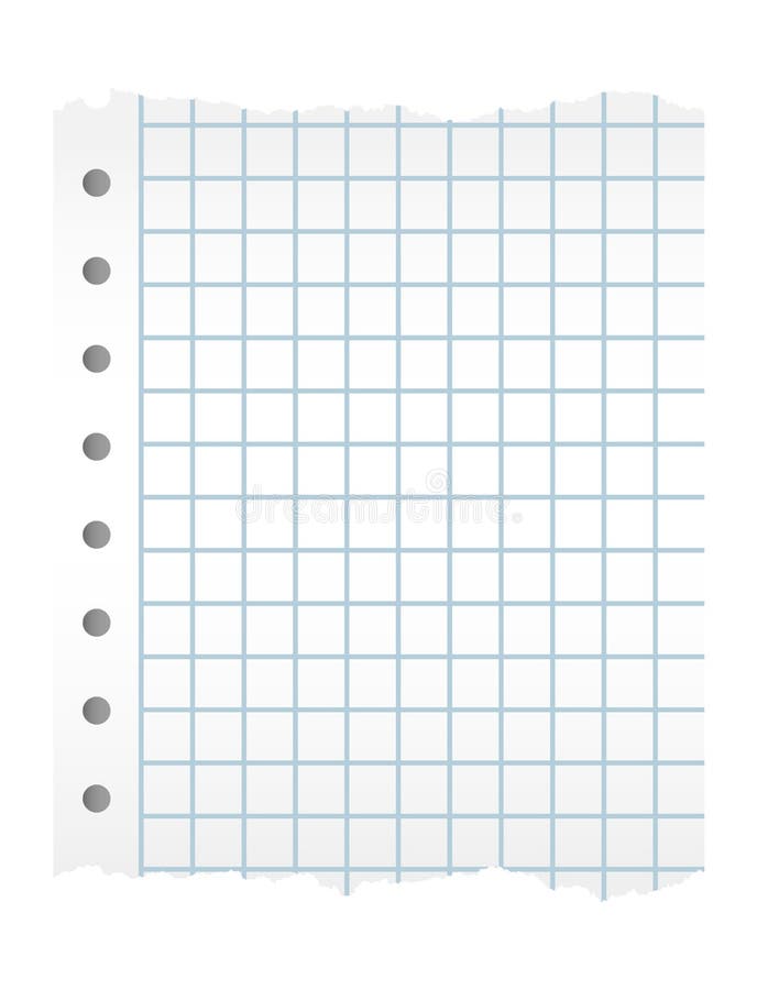 Squared Paper Torn on Edges. Blank Notebook Sheet. Stock Vector ...