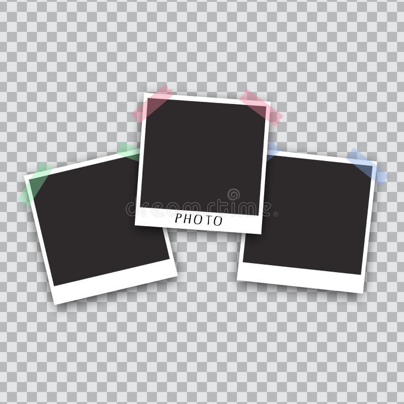 Squared Photo Template Isolated on Transparent Background. Instant ...