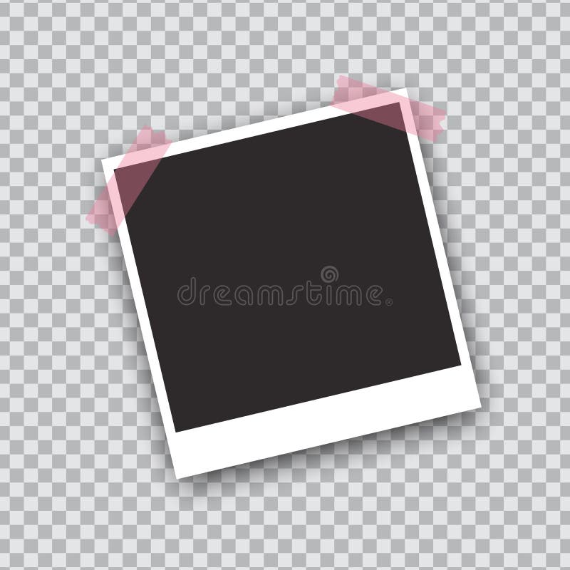 Squared Photo Template Isolated On Transparent Background. Instant ...