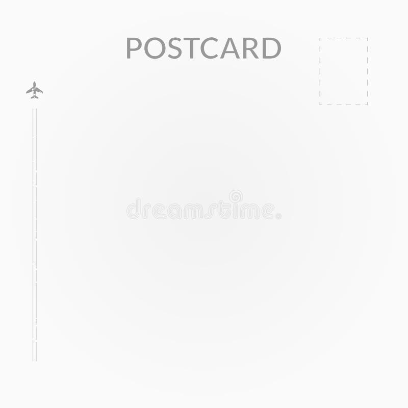 Squared Postcard Template. Design of Blank Travel Post Card Back Stock ...