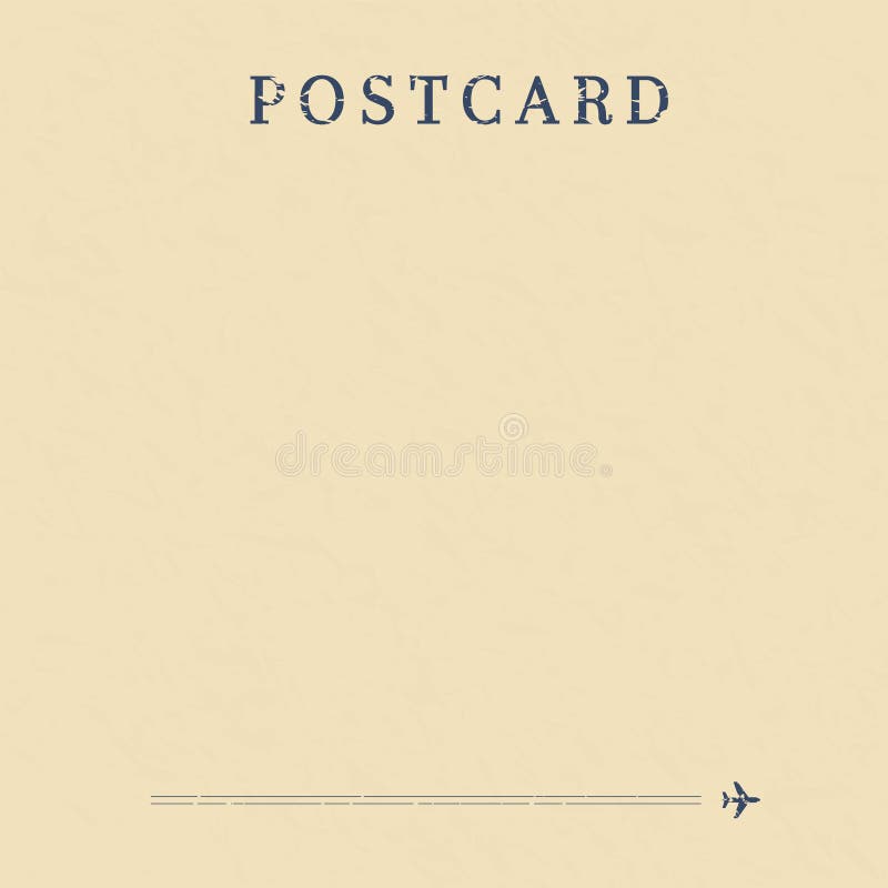 Squared Postcard Template. Vintage Travel Post Card Back Stock Vector ...