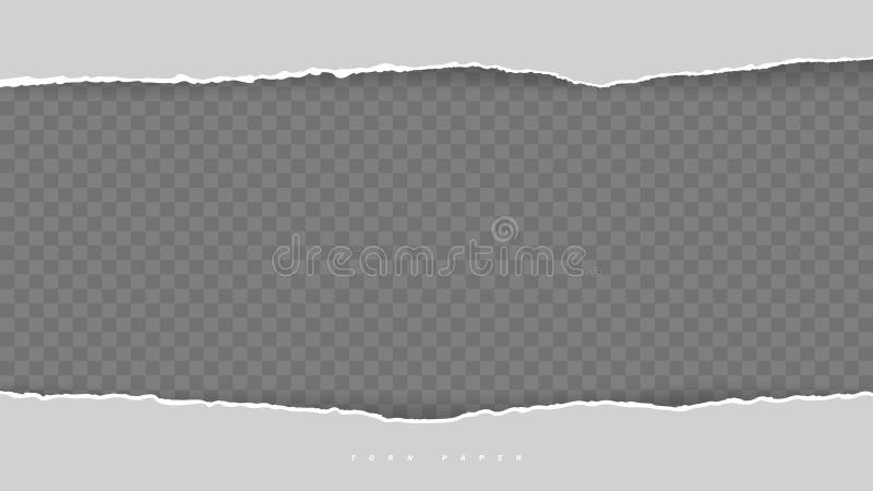 Squared Ripped Horizontal Grey Paper for Text or Message are on White ...