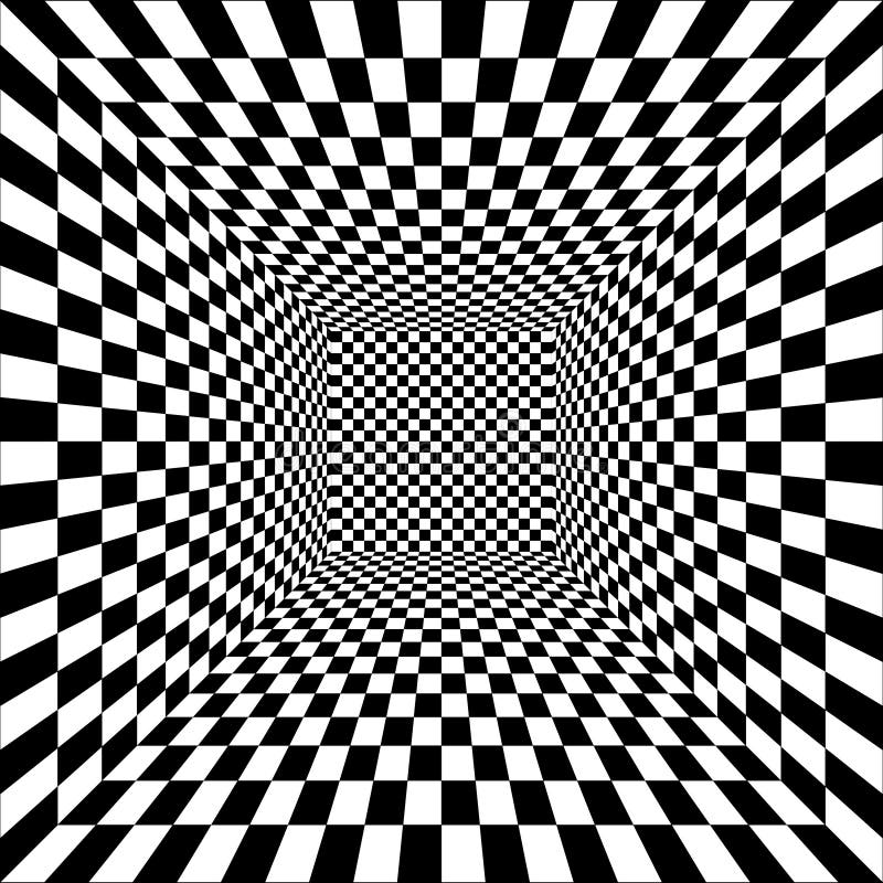 Squared Room Checkered Surface. Hallway, Studio or Portal Texture in ...