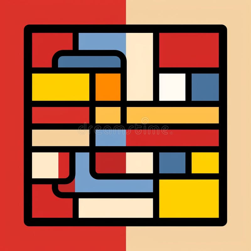The Squared Square: a Mid-century Inspired Geometric Puzzle Stock ...