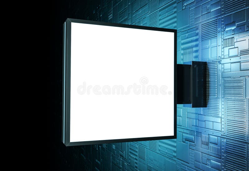 Squared Tech Store Sign Mockupl 3D Rendering Stock Illustration ...