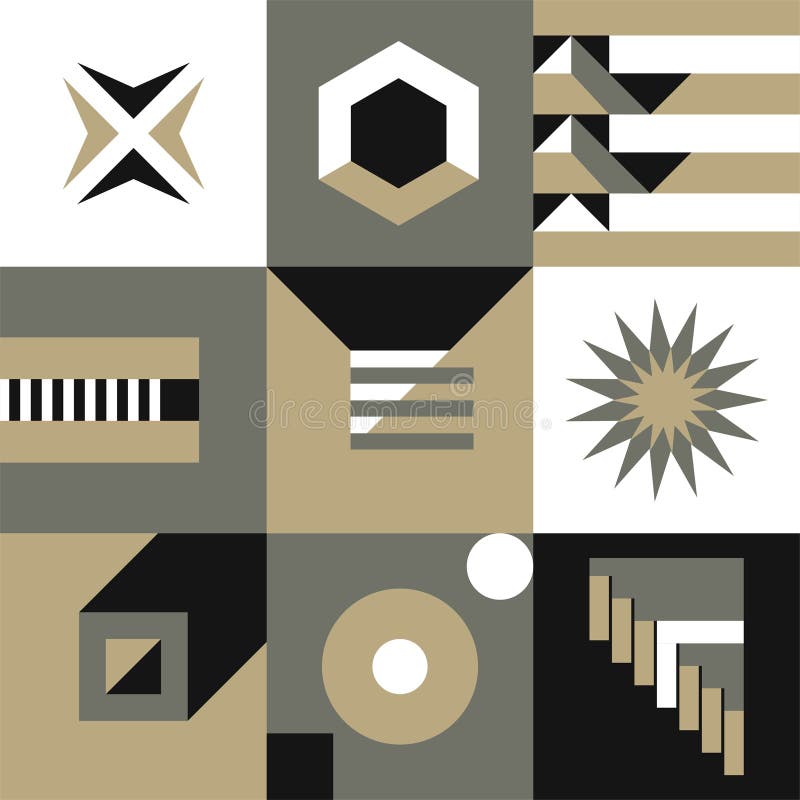 Squares with Abstract Minimalist Shapes Vector Stock Vector ...