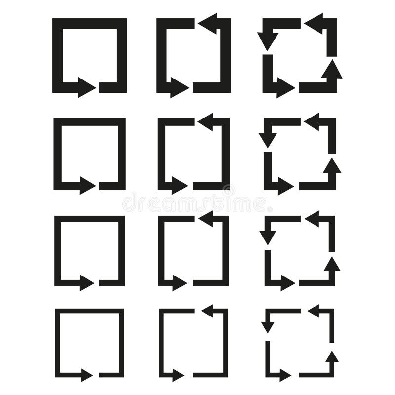 Squares of Arrows. Reload Symbol. Vector Illustration Stock Vector ...