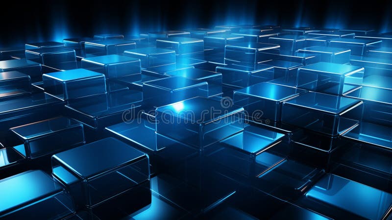 Squares Blue Technology Pattern Background Stock Photo - Image of line ...