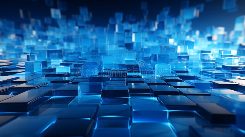 Squares Blue Technology Pattern Background Stock Illustration ...