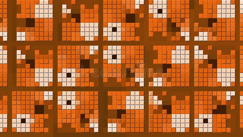 Squares with Changing Mosaic Pattern. Motion. Beautiful Disco ...