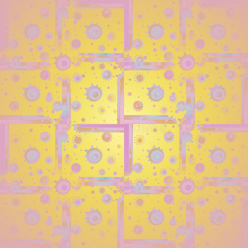 Squares and Circles Pattern Pink Violet Purple Yellow Orange Stock ...