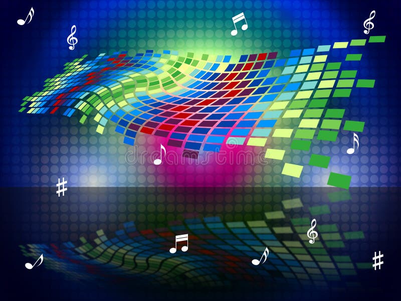 Squares Copyspace Shows Sound Track and Abstract Stock Illustration ...
