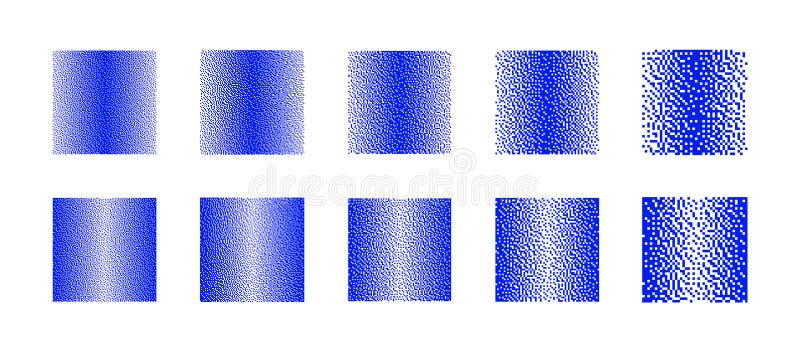 Squares with Different Resolution of Bitmap Dither Gradient Vector Set ...