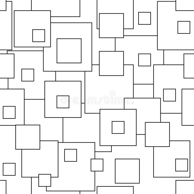 Squares of Different Sizes on a White Background. Seamless Pattern ...