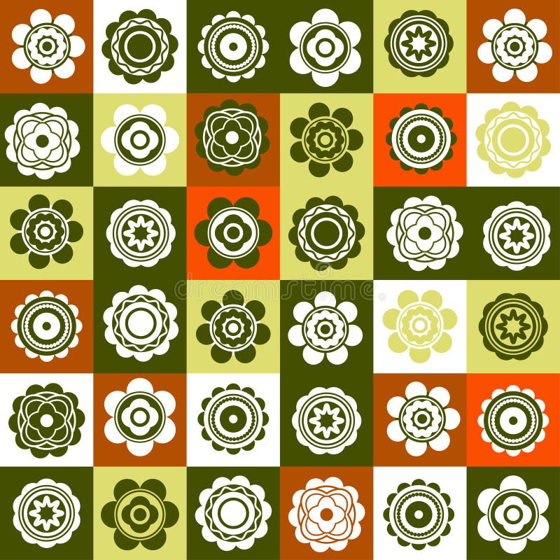 Squares and Flowers Pattern, Textile Ornament. Stock Vector ...