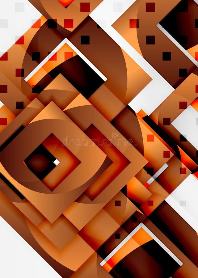 Squares Geometric Object in Light 3d Space, Abstract Background Stock ...